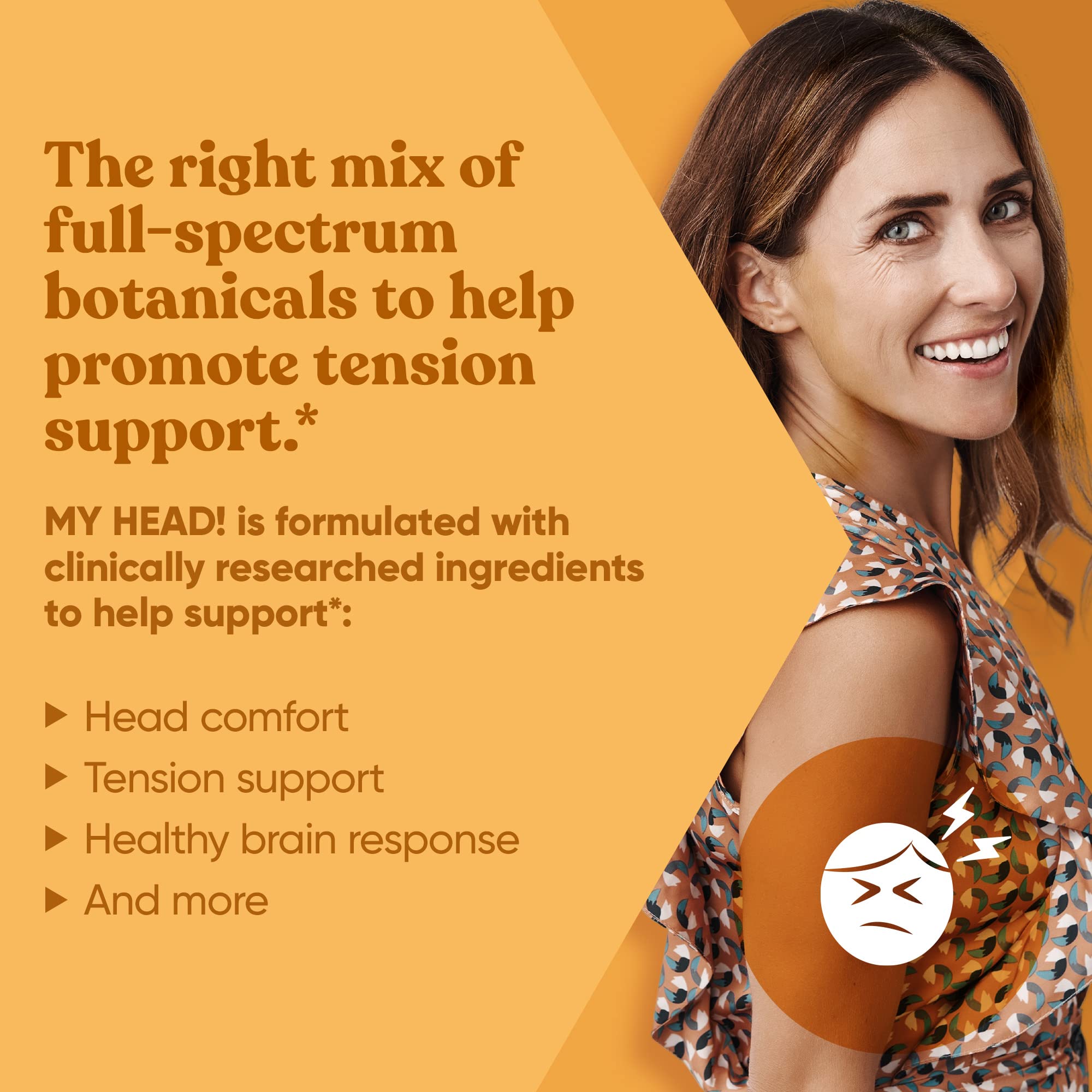My Head! Headache Vitamins β Sensitivity, Tension, Comfort, Healthy Head Function for A Clear Mind β Fast acting Magnesium, Butterbur, Feverfew, Boswellia, Vitamin D, Ginger, & More β 60 Soft Capsules