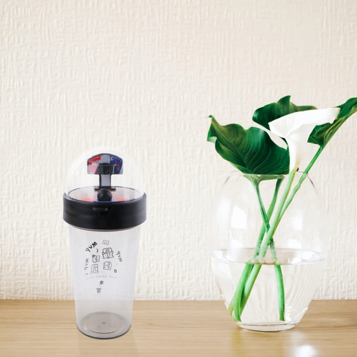 Tofficu Basketball Water Bottle Plastic Water Cup 500ml Creative Shooting Basket Water Bottle Fun Water Bottle Basketball Game Bottle for Students(Black)
