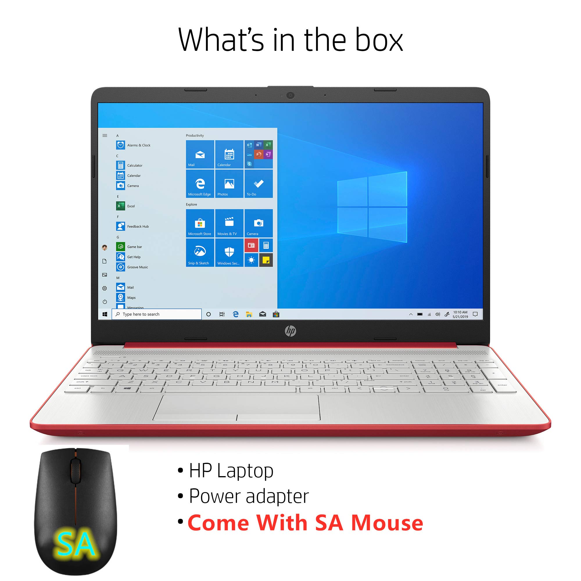 Newest HP 2020 Pavilion 15.6 Intel Pentium Gold 6405U 4GB 128GB SSD Windows 10 Laptop Red with SA M (Renewed)