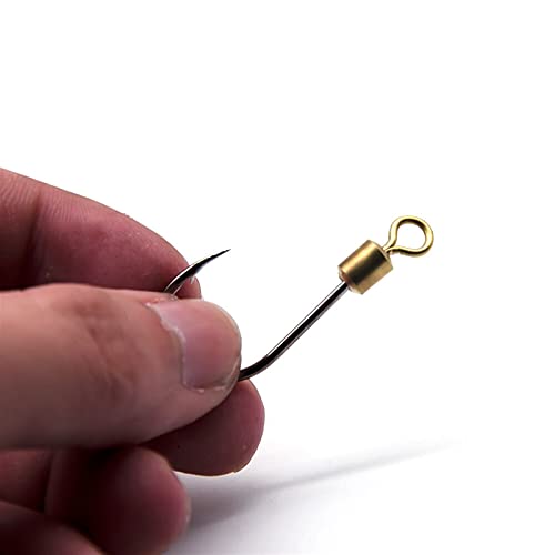 WRLRUILIAN Fishing Accessories 10 Pieces/High Carbon Steel Rotary Cycloaffin Hook Durable Fish Hook Squid Hook Bait Worm Hook Fishing Tools (Size : 5#)