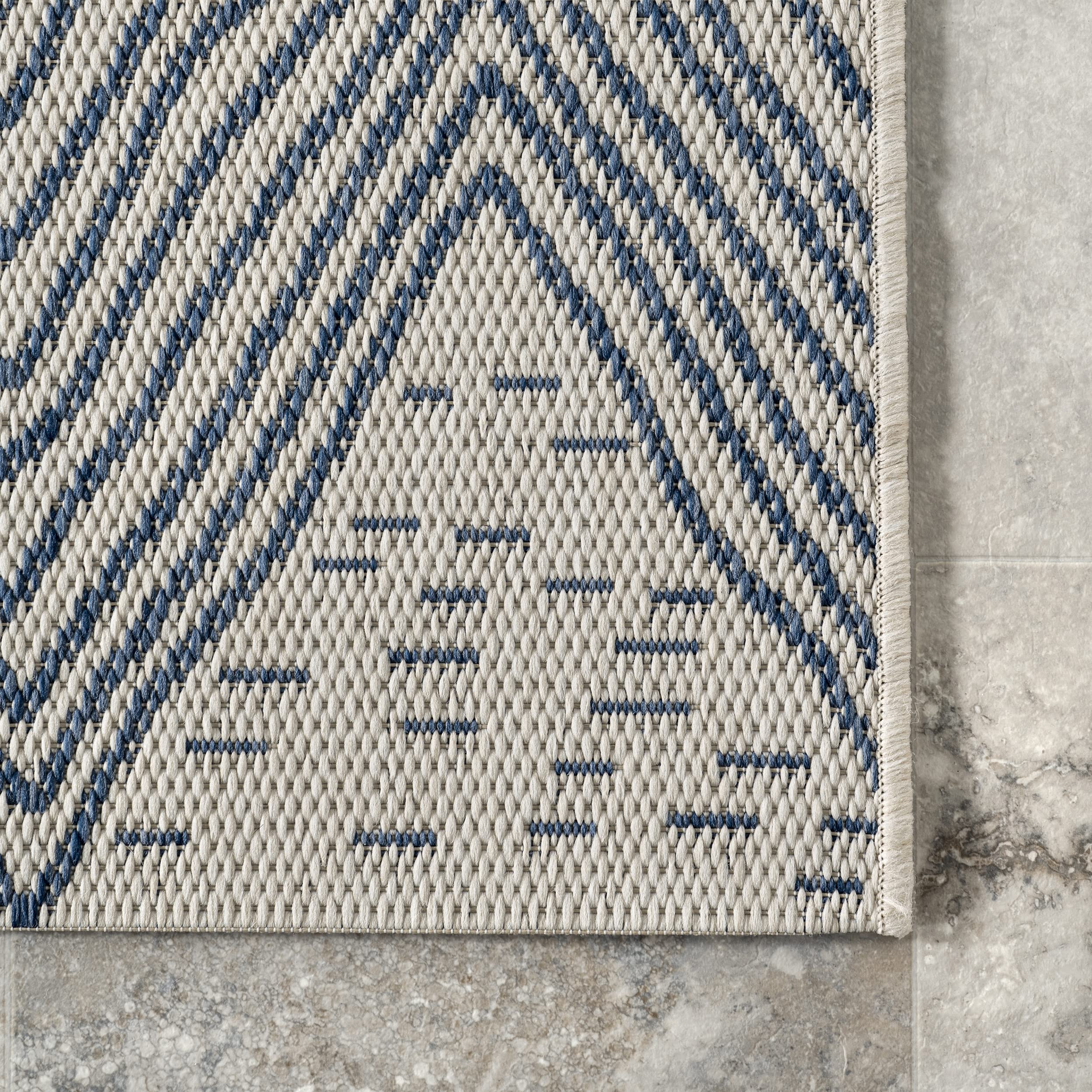 nuLOOM Carina Chevron Waves Indoor/Outdoor Area Rug, 6x9, Blue