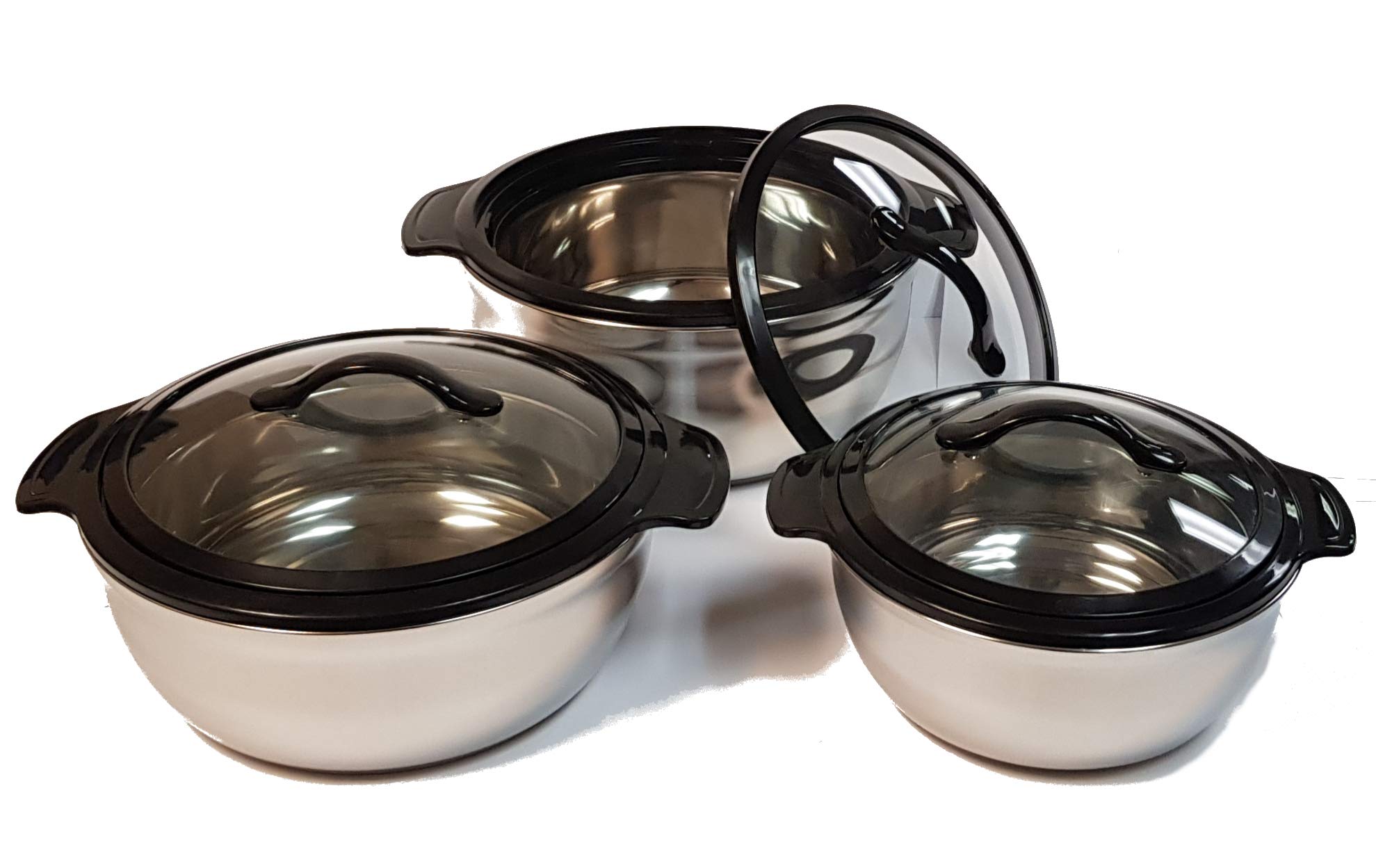 Tmvel Set Insulated Stainless Steel Casserole, Bright Star Galaxy - Medium, Black