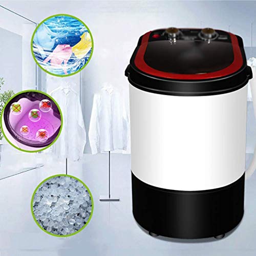 Rose Red Washing Machine,Electric Compact Laundry Machines Portable Durable Design Washer Energy Saving, Rotary Controller