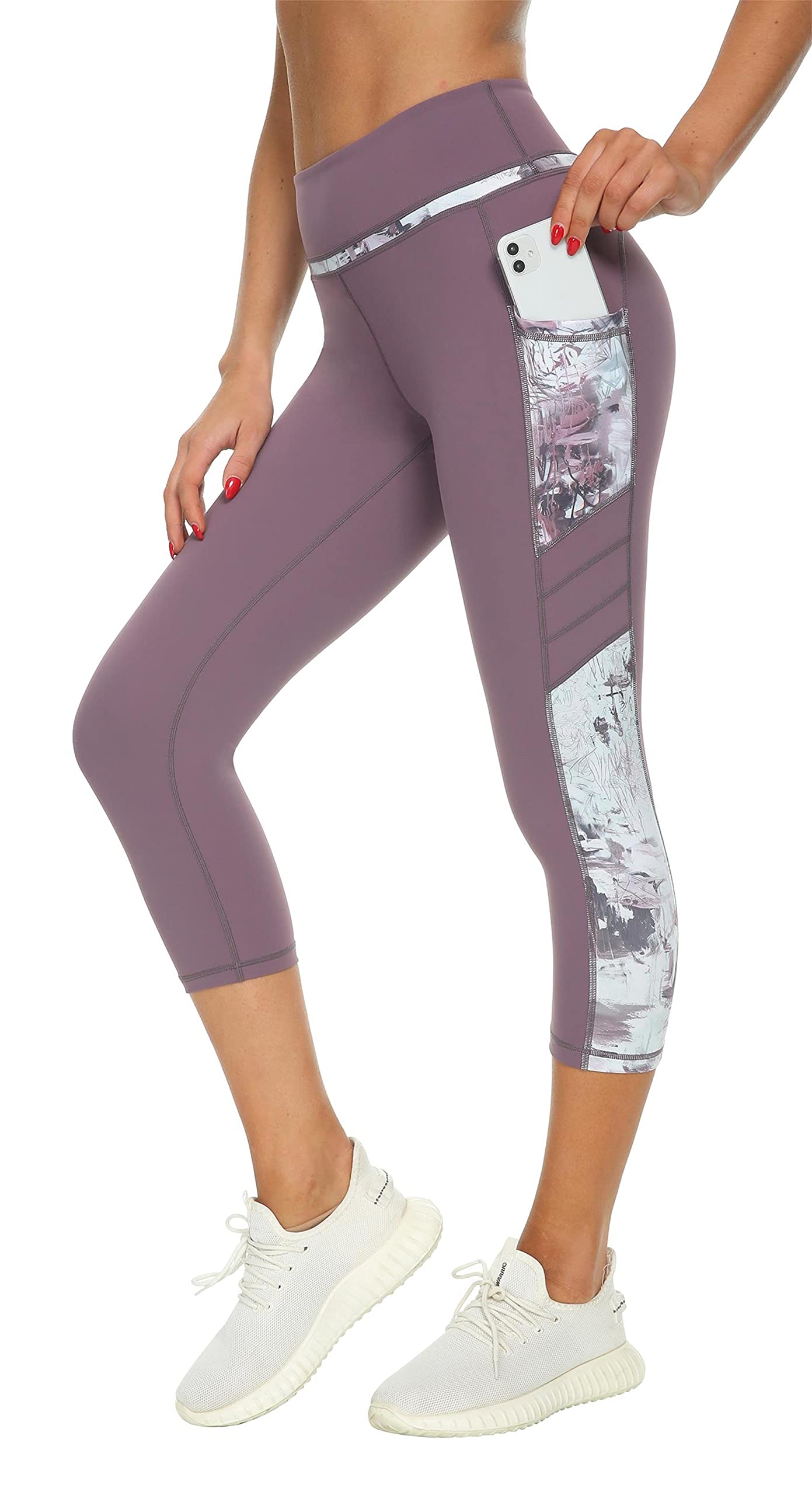 Sugar Pocket Women's High Waist Yoga Pants with Pockets,Workout Running Yoga Leggings for Women S