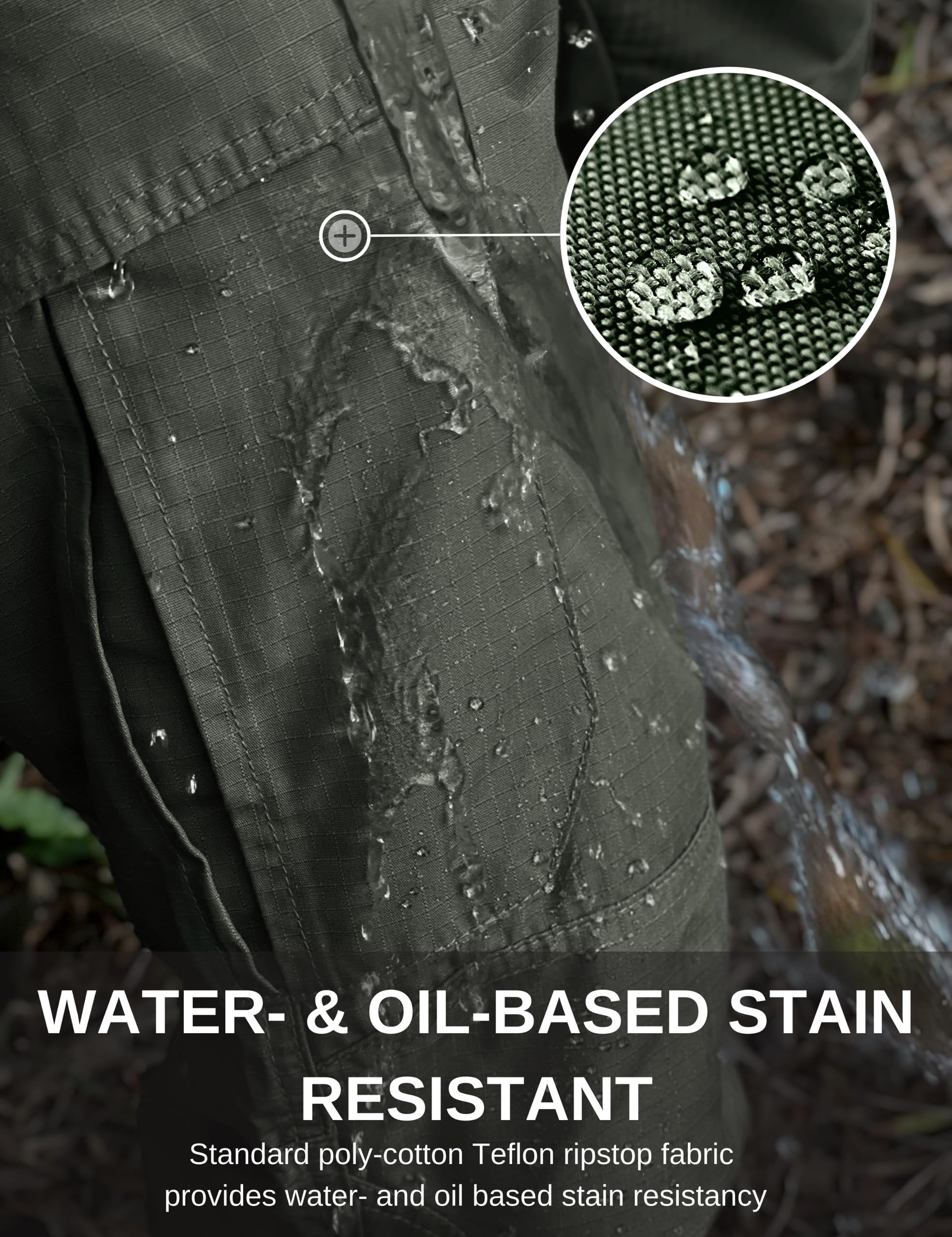 Toritours Men's Hiking Pants, Ripstop Mens Tactical Cargo Pants Lightweight Work Pants for Men Waterproof BDU Outdoor Travel Pants Classic Khaki