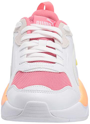 Puma Women's X-Ray Sneaker, White-Bubblegum-Plein air-Cantaloupe-Sunny Lime, 8 M US