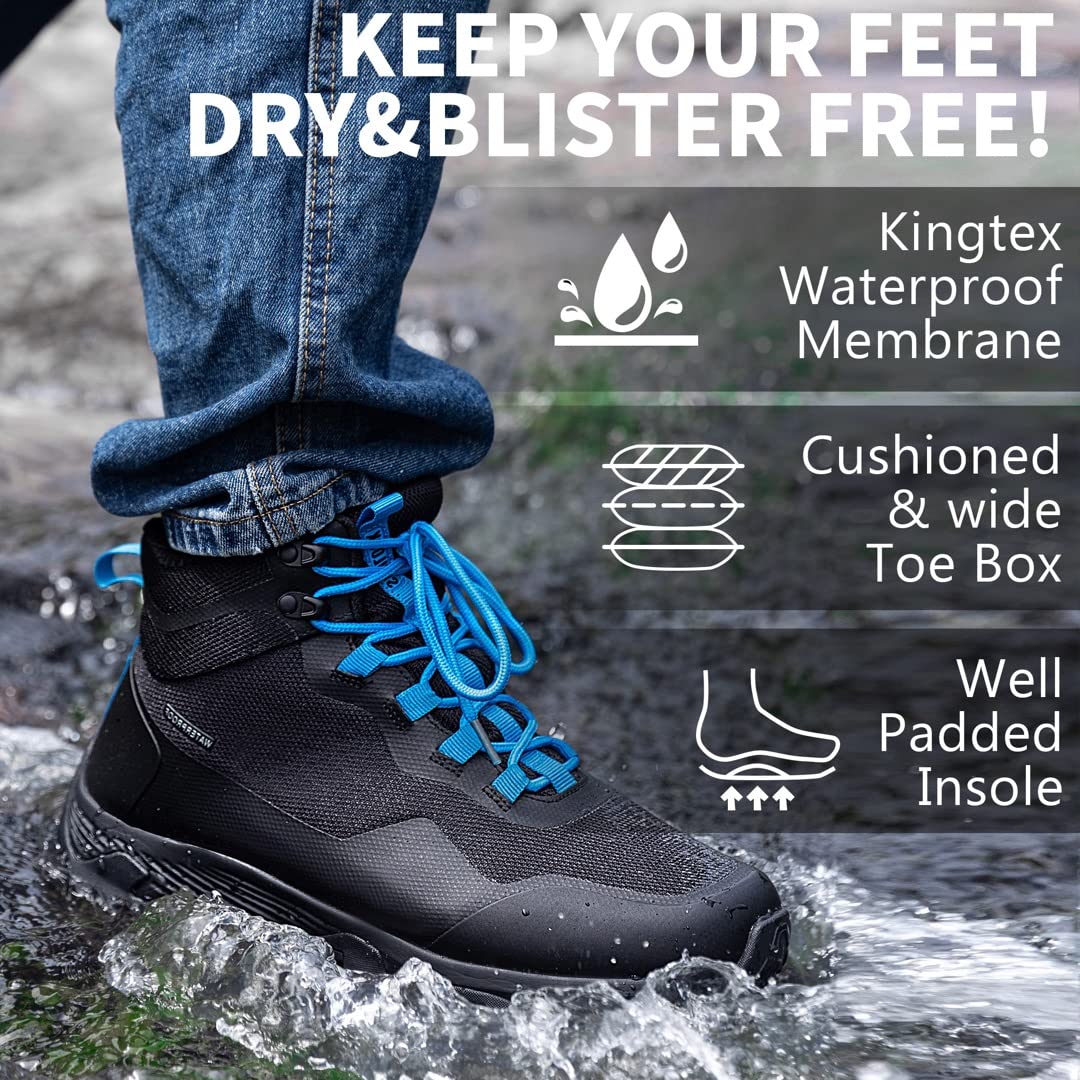 SHULOOK Men's Hiking Boots Waterproof Lightweight Breathable Anti-Slip Outdoor Comfortable Hiker Boot