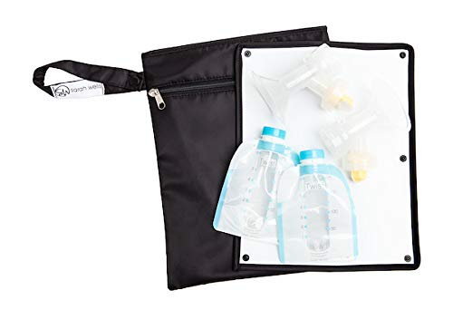 Sarah Wells Pumparoo Wet/Dry Bag for Breast Pump Parts (Black)