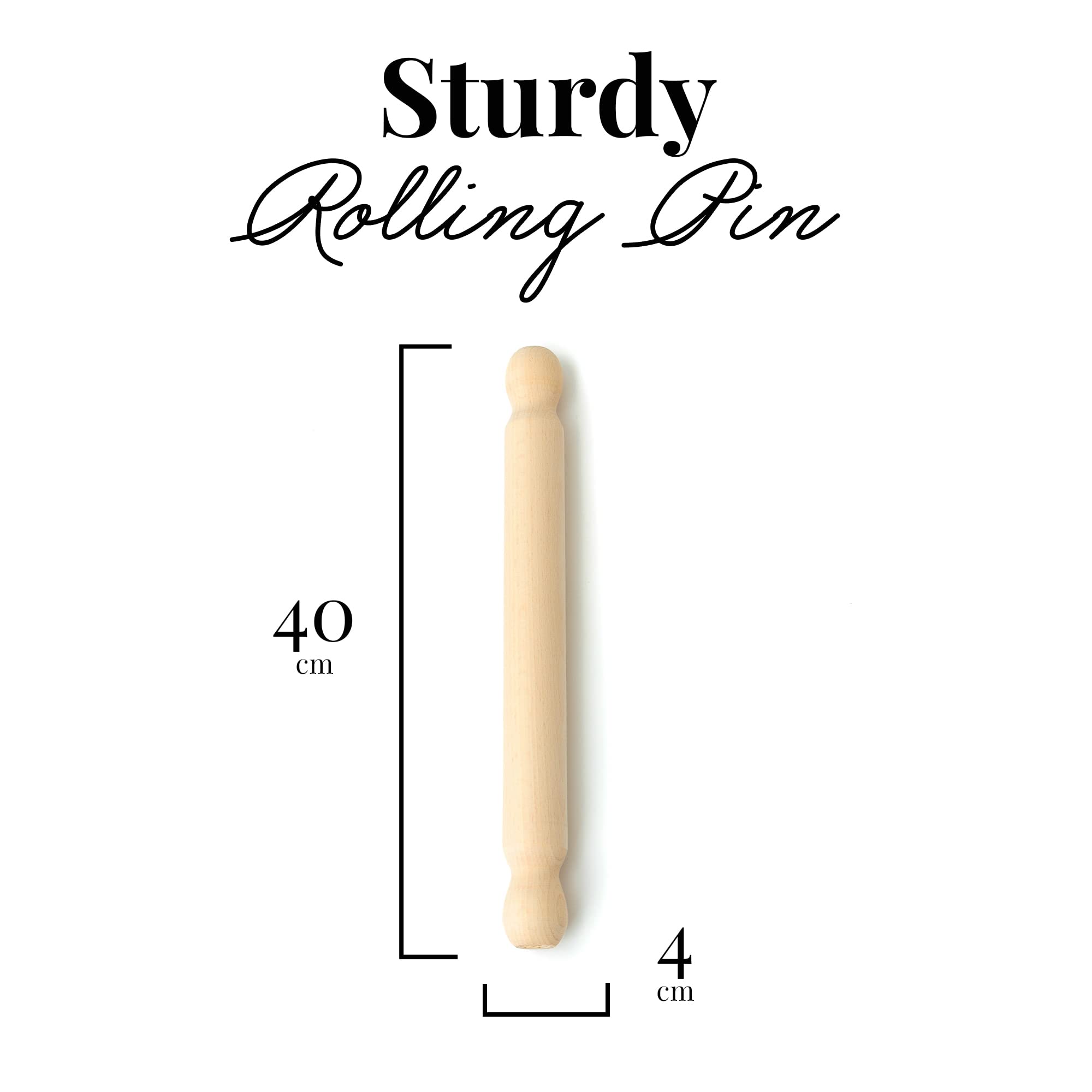 Tuuli Kitchen β French Wooden Rolling Pin, Baking Roller for Rolling Out Pizza, Pasta, Puff and Other Doughs, 40 x 4 cm