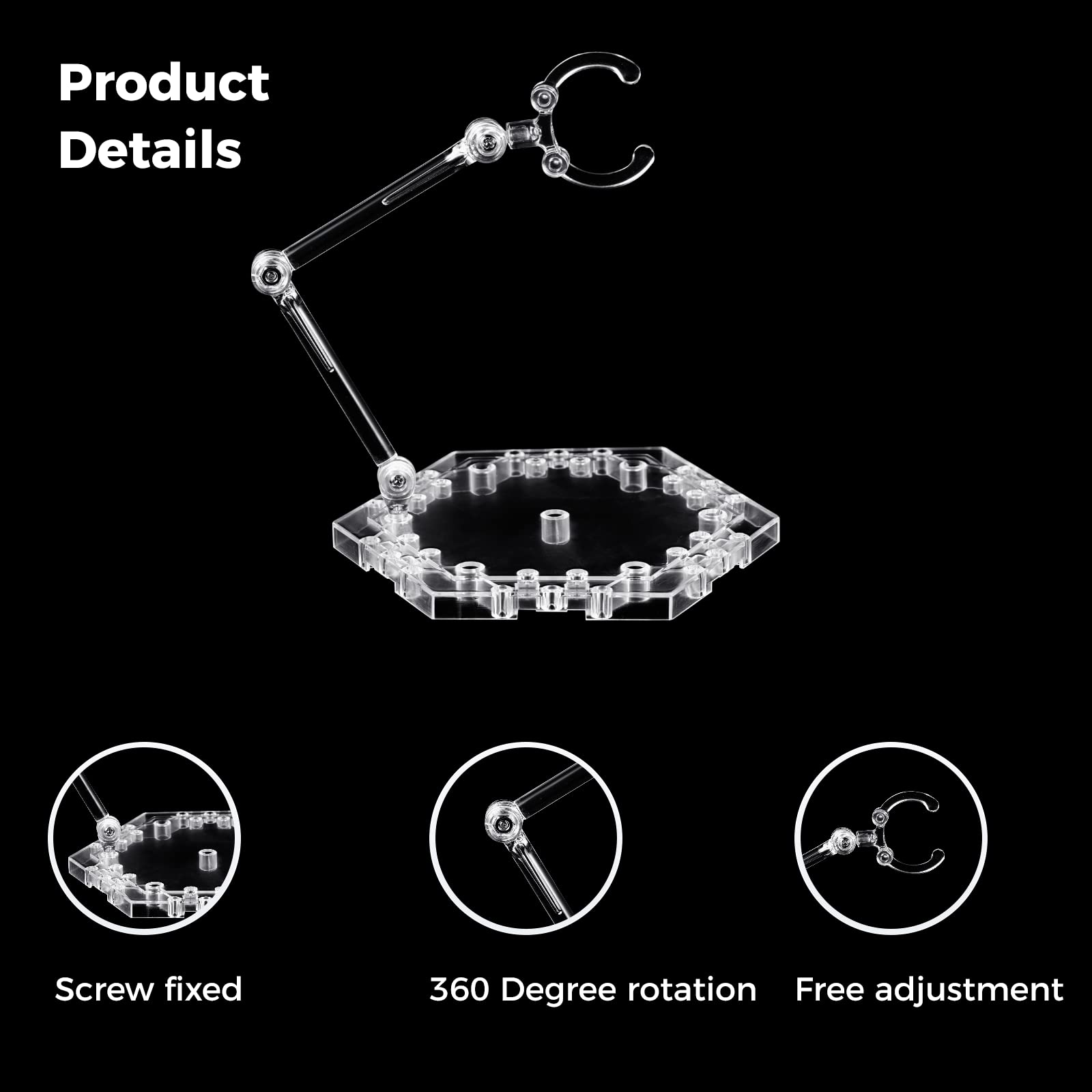 yeesport 10PCS Action Figure Stand, Plastic Display Holder For Action Figures,Base Doll Model Support Stands, Mini Dolls/Collection/Statue Toy Clear Stands with Screwdriver