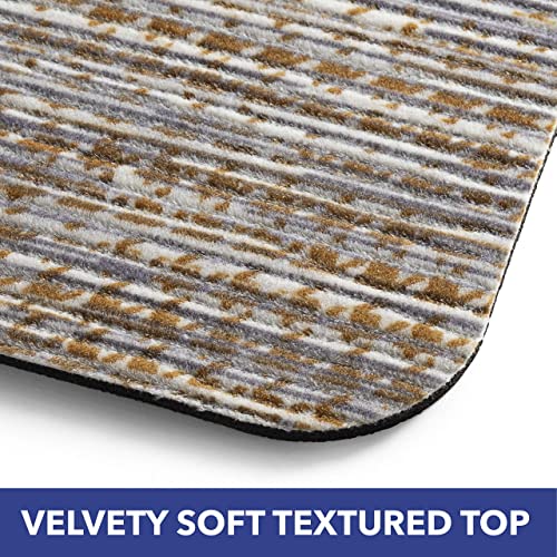 SoHome Ultra Thin Indoor Door Mat Kitchen Mat, Low Profile Stain Resistant Nonslip Design, Machine Washable, 24" x 35", Gray Gold
