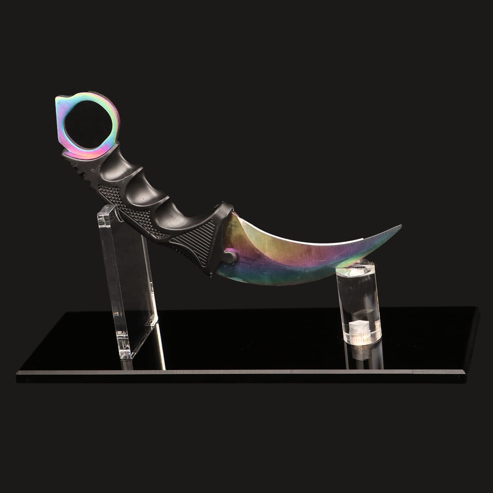 WANLIAN Knife Display Stand Knife Holder Fixed Blade Knife Collection Display Stand Holder Display Single Knife for Home Decor (Black)