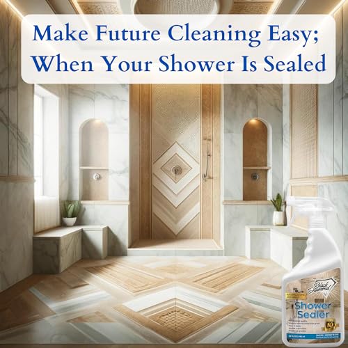 Natural Stone and Grout Penetrating Shower Sealer. Marble, Granite Travertine, Limestone. Protects Making Them Easy to Clean. Works Also on Grout in Tile, Ceramic, and Porcelain. 32oz.