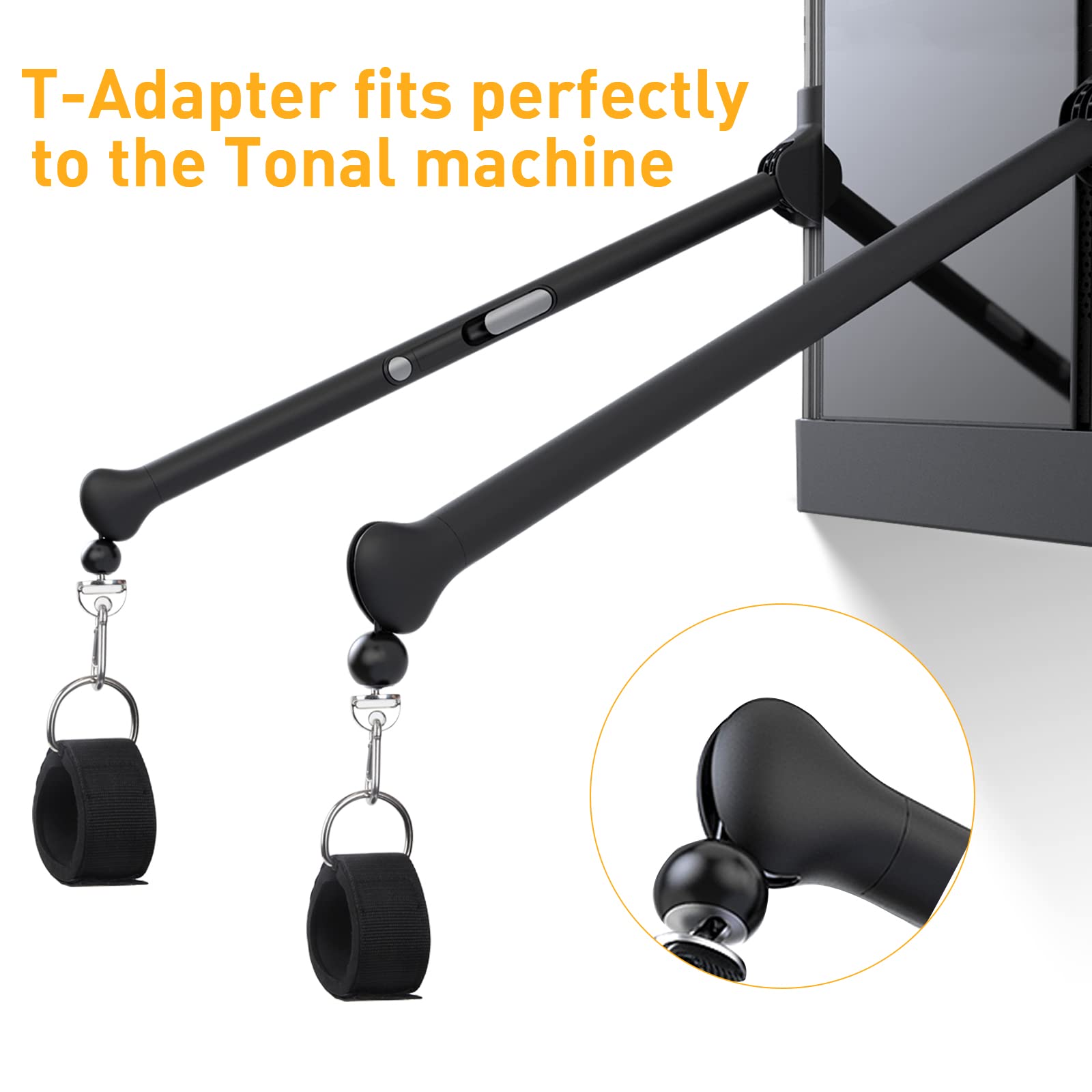 WEIGUZC 1 Pair Stainless Steel Tonal Adapters with Snap Hooks, Tonal Attachments for Attach Tonal Accessory Shelf or Tonal Cable Machine