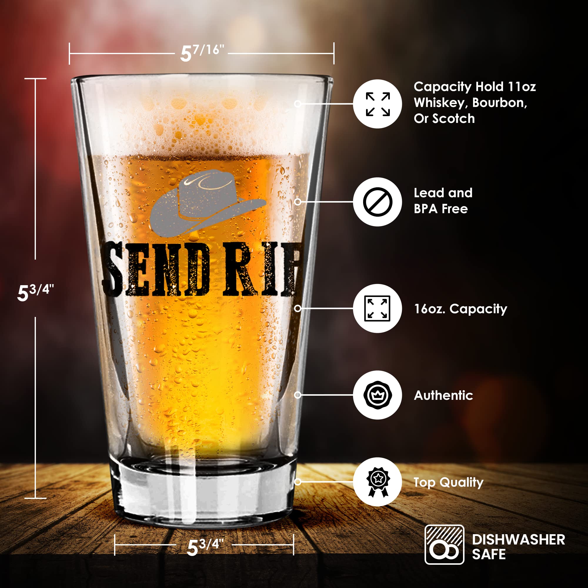 Toasted Tales Send RIP | 2 Novelty Old Fashioned Whiskey Scotch Glass Tumbler 11 oz. | Chip Resistant | Gift Set of 2