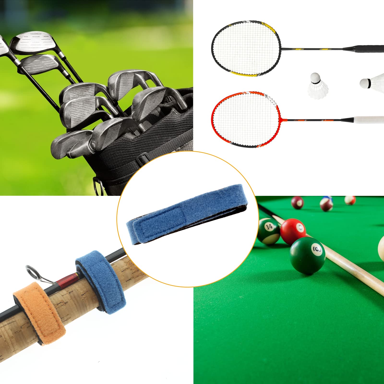 Zsrivk 10pcs Fishing Rod Belts Stretchy Magic Stick Fixing Strap Fishing Pole Ties for Orangizing Casting, Spinning Rods and Fly Rods