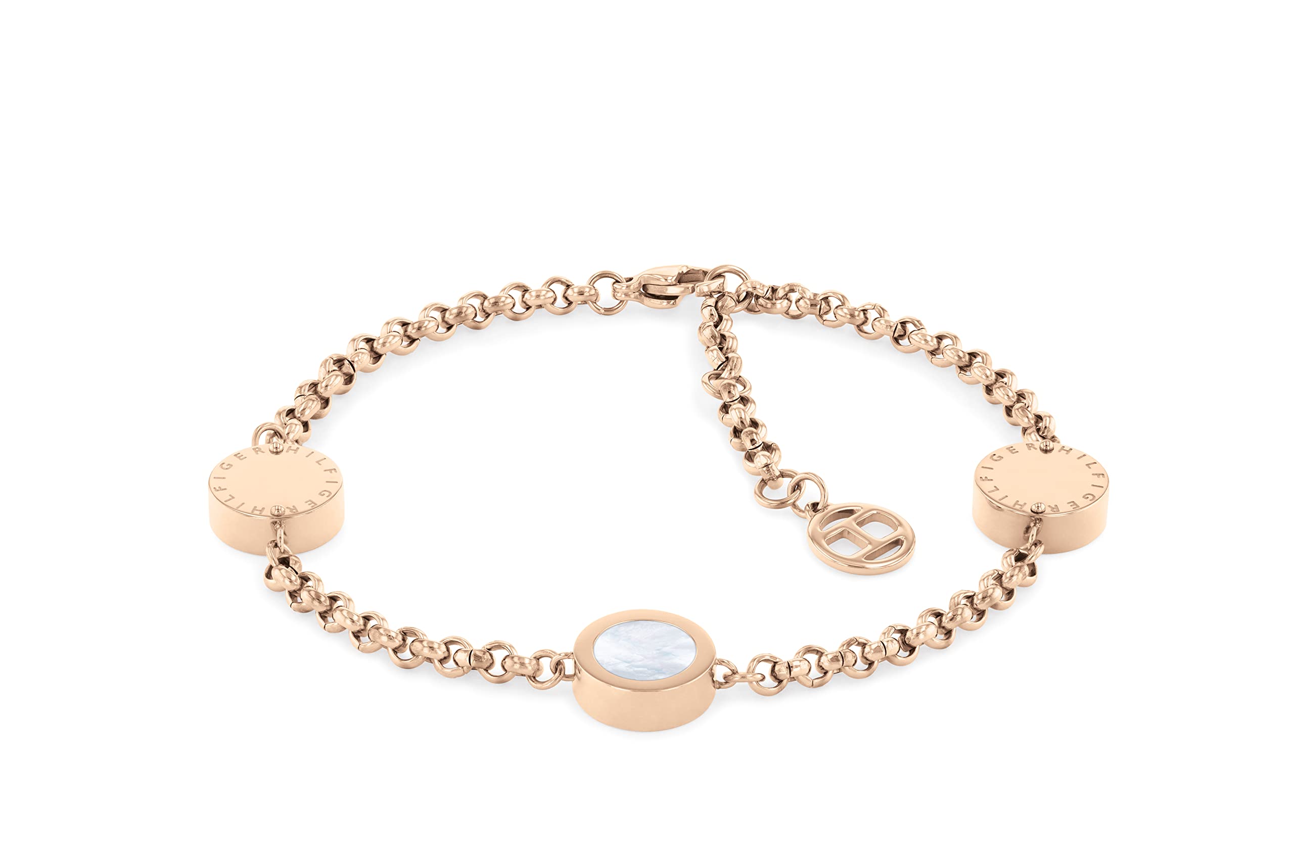Tommy Hilfiger Women's Jewelry Ionic Plated Carnation Gold Steel Chain Bracelet, Color: Carnation Gold (Model: 2780660)