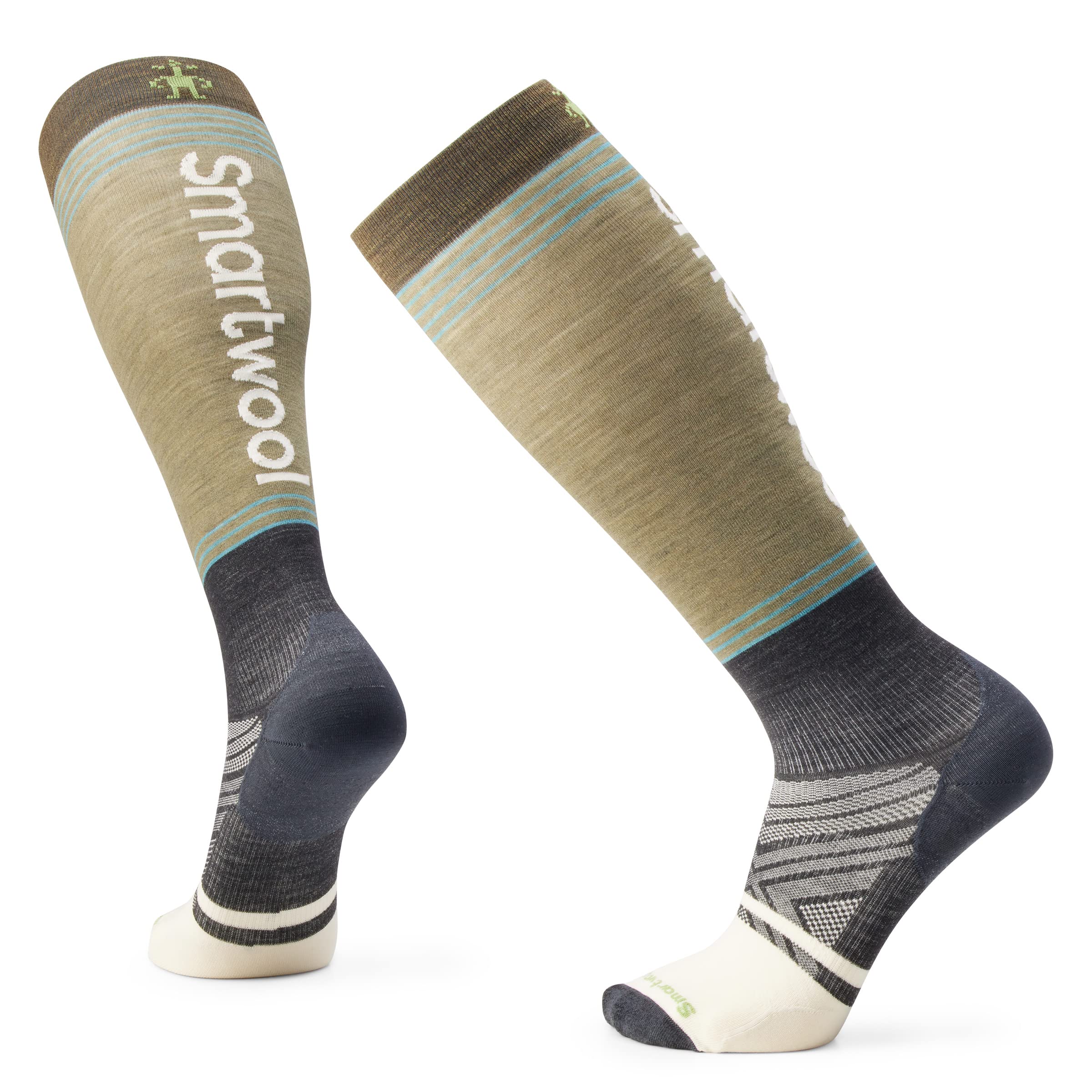 Smartwool Ski Logo Zero Cushion Merino Wool Over The Calf Socks For Men and Women, Graphite, Medium