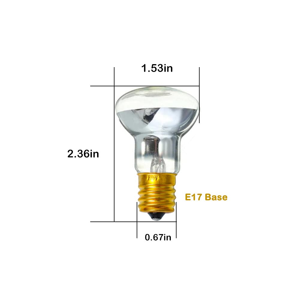 SKRLED 8 Pack Lava lamp Bulb 40 Watt Reflector Type Bulbs, R39 E17 Base Replacement Bulbs for Lava Lamp, Glitter Lamp,120V Yellow