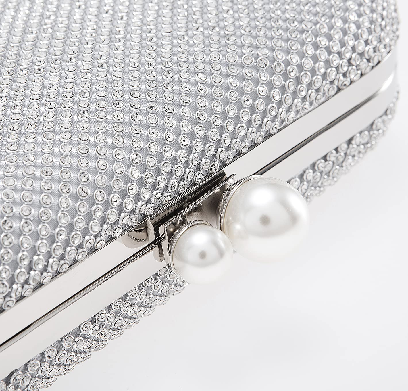 Sumnn Crystal Evening Clutch Woman Evening Bag For Party and wedding (Silver)