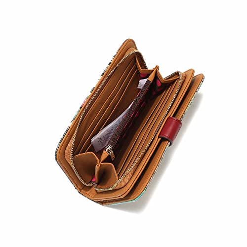 Nicole Lee Bifold Wallet Wristlet, Small Zip Evening Clutch Cardholder Wallet with Detachable Wristlet Strap (Dreaming the City)