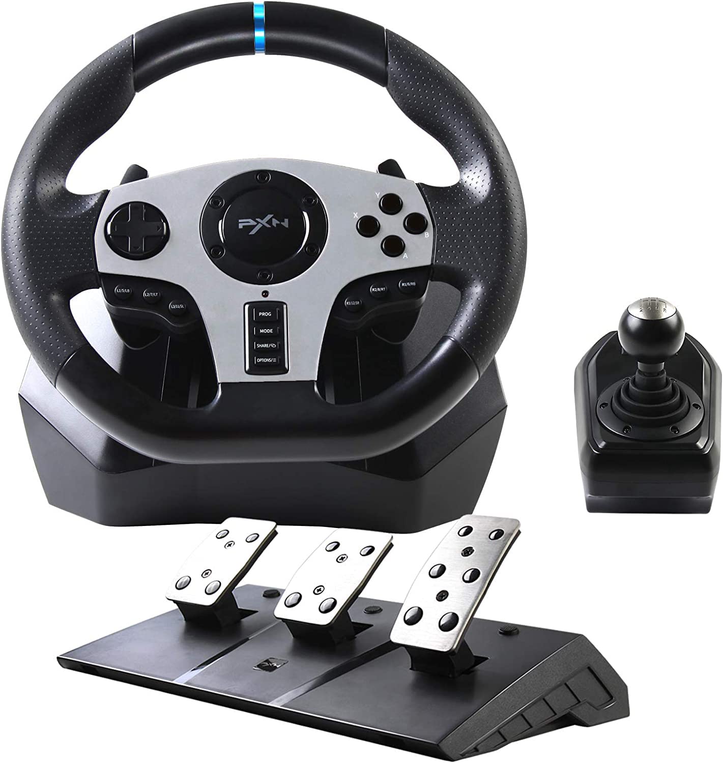 PXN V9 Game Racing Wheels,270°/900°PC Steering Whee With Pedals and Shifter,Support Vibration and Headset Function,for PC Xbox One, Xbox Series S/X,PS4, PS3,Switch
