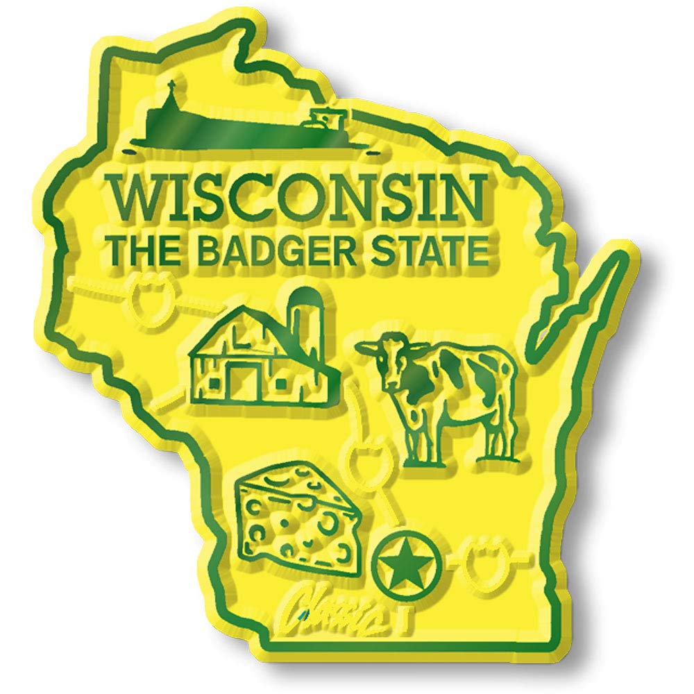 Wisconsin Six-Piece State Magnet Set by Classic Magnets, Includes 6 Unique Designs, Collectible Souvenirs Made in The USA