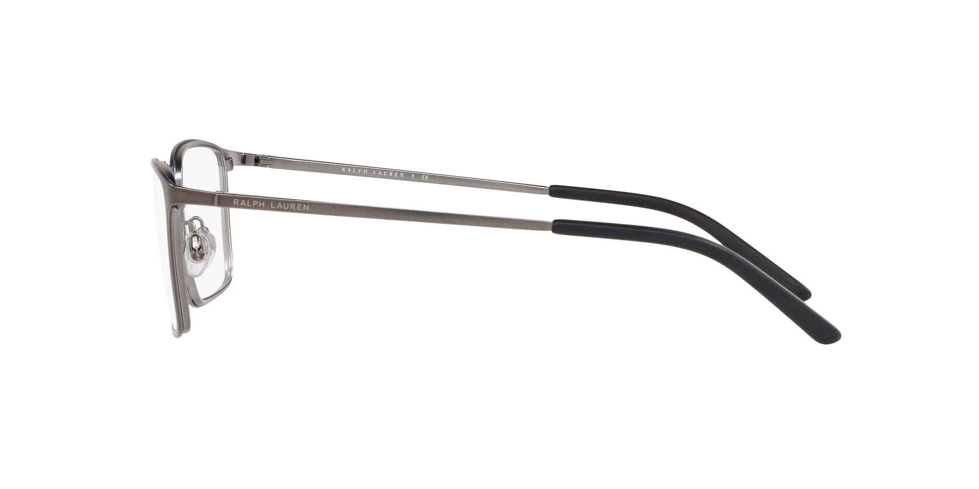 Ralph by Ralph Lauren Men's RL5103 Metal Rectangular Prescription Eyeglass Frames, Black/Demo Lens, 56 mm