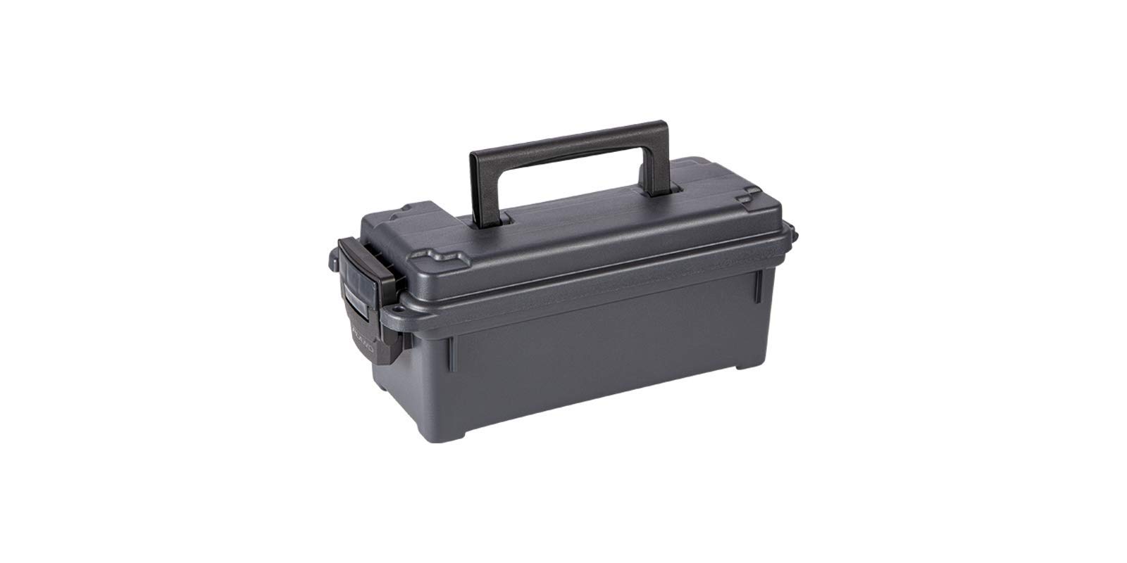 Plano Field Ammo Box Shot Shell, Black, Lockable Ammunition Storage Box with Heavy-Duty Carry Handle, Compact Plastic Ammo Crate, Water-Resistant Protection, Holds 4 Boxes of Ammo