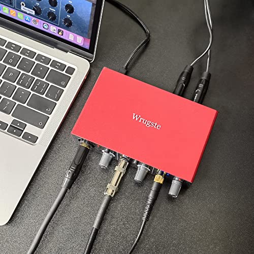 USB Audio Interface Solo(24Bit/192kHz)+48V Phantom Power for Computer Recording Podcasting and Streaming Plug and Play Noise-Free Wrugste XLR Audio Interface for Content Creators Musicians and More.