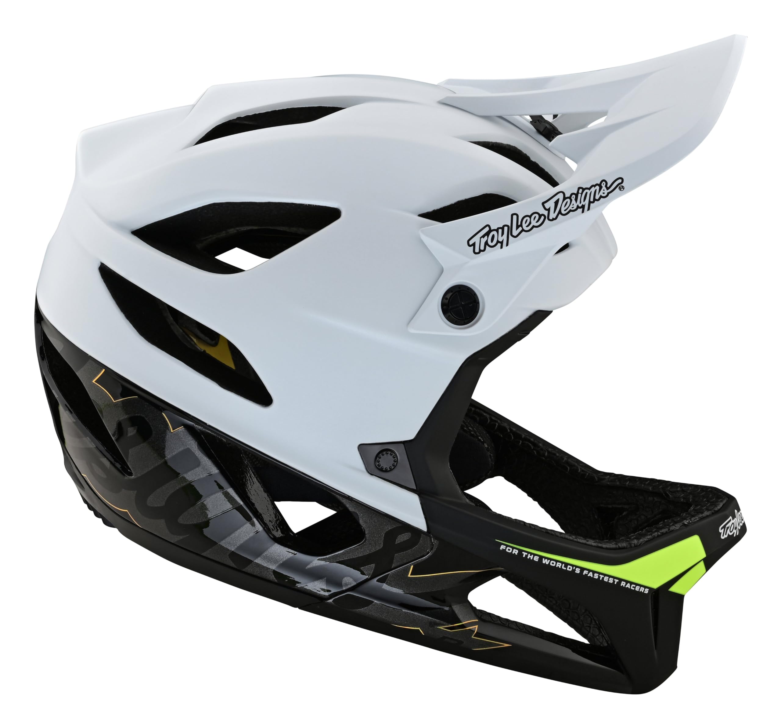 Troy Lee Designs Stage Full Face Bicycle Helmet for Max Ventilation Lightweight MIPS EPP EPS Racing Downhill DH BMX MTB - Adult Men Women (Signature White, Medium/Large)