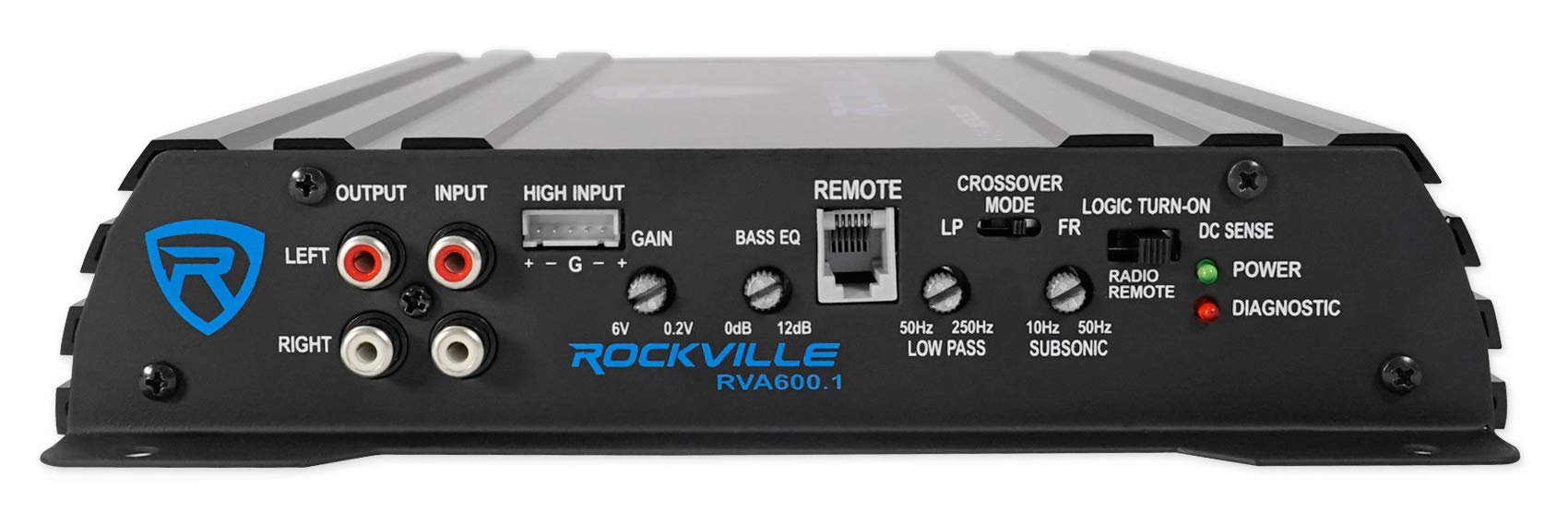 Rockville RV12.1C 600w 12" Loaded Car Subwoofer Enclosure+Mono Amplifier+Amp Kit,Black