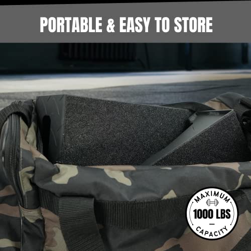 Squat Wedge - Metal Slant Board with Towel - Knees Over Toes Wedge Blocks - Incline Board for Squats, Deadlift & Lunges - Heel Elevated Squats & Calf Stretching - Physical Therapy & Exercise Equipment
