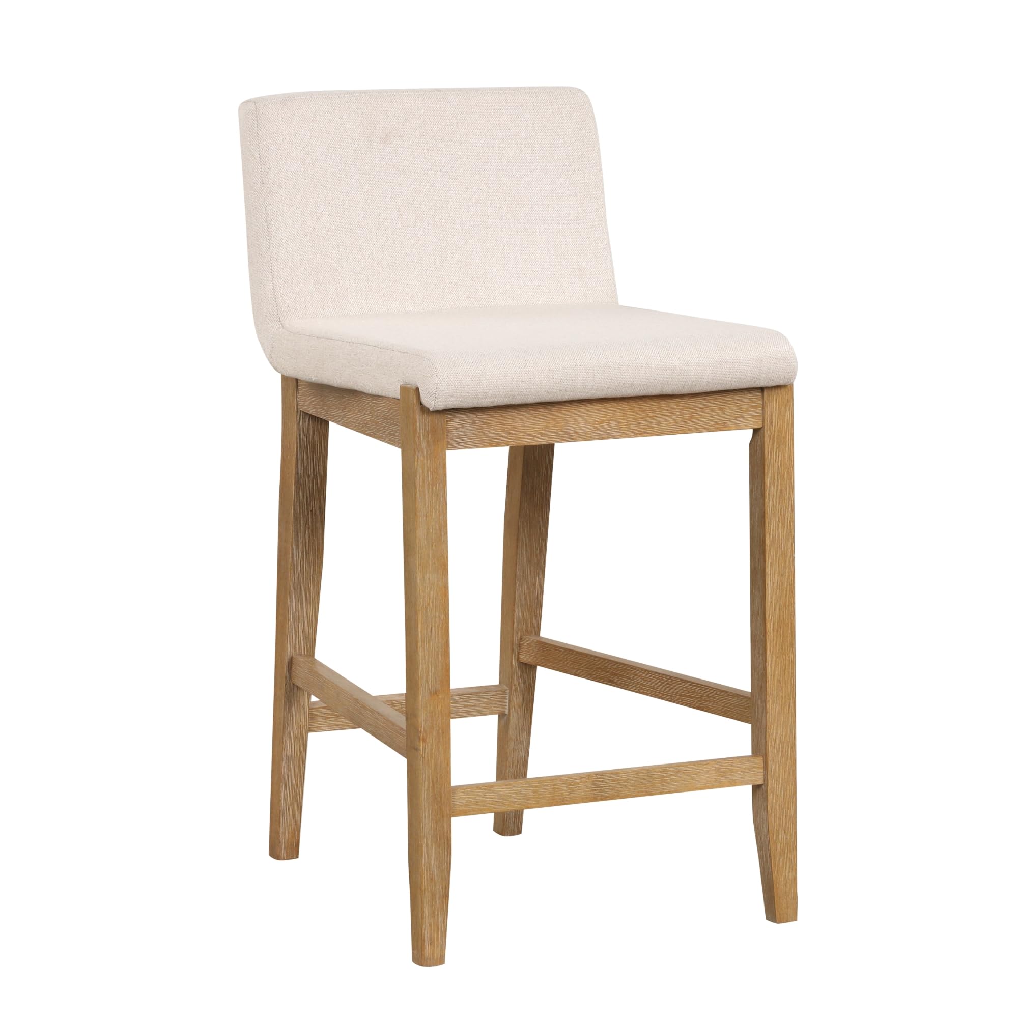 Nathan James Gracie Modern Dining Chair, Upholstered Accent Dining Chair, Natural Flax/Light Brown, Set of 4