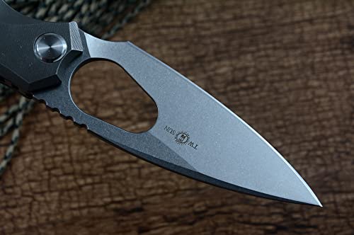 TwoSun TWOSUN TS382 Outdoor Camping Sports Pocket Knife 14C28N Steel Blade Titanium Handle