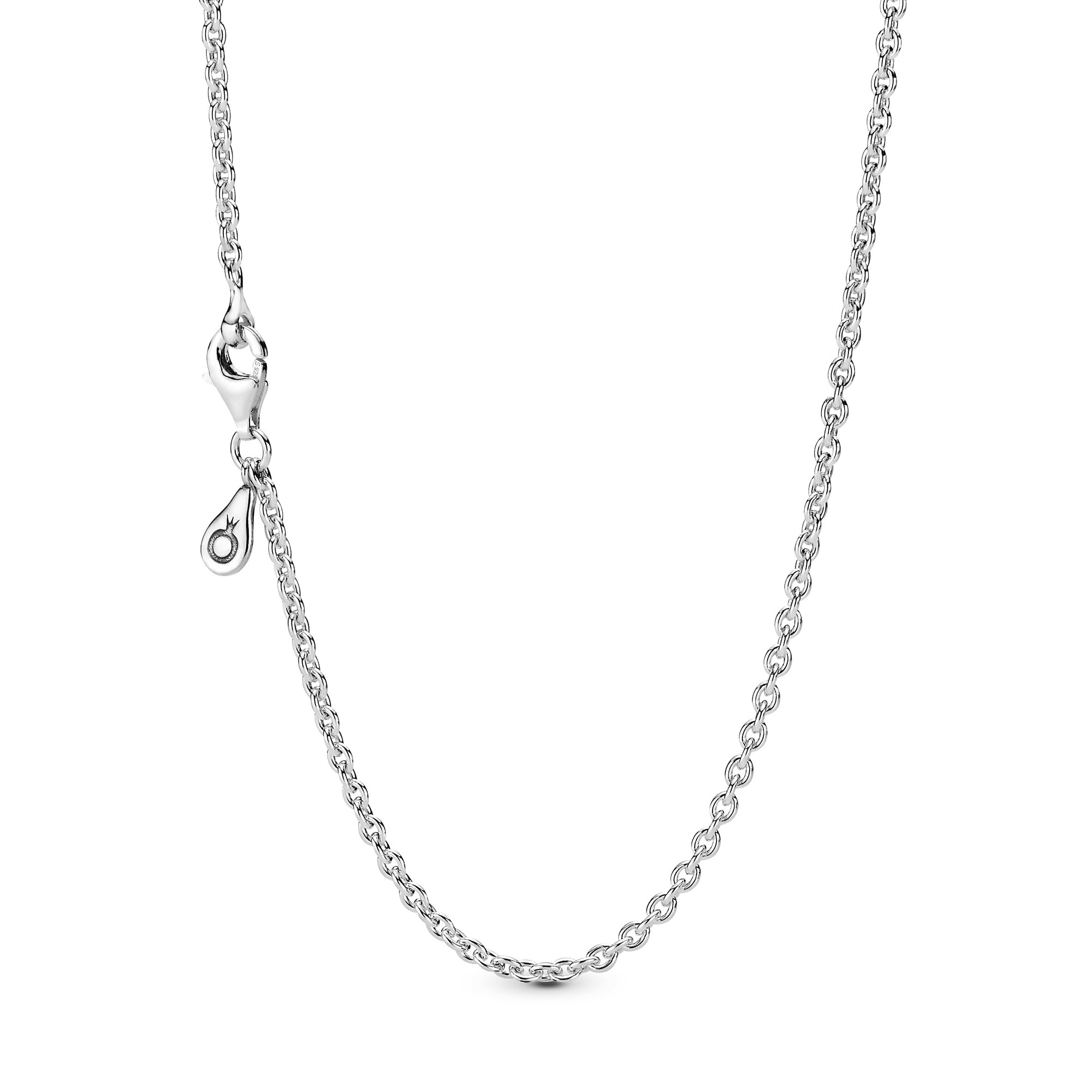 Pandora Cable Chain Necklace- Classic Chain Necklace with Lobster Clasp - Great Gift for Women - Sterling Silver Adjustable Necklace - 23.6"