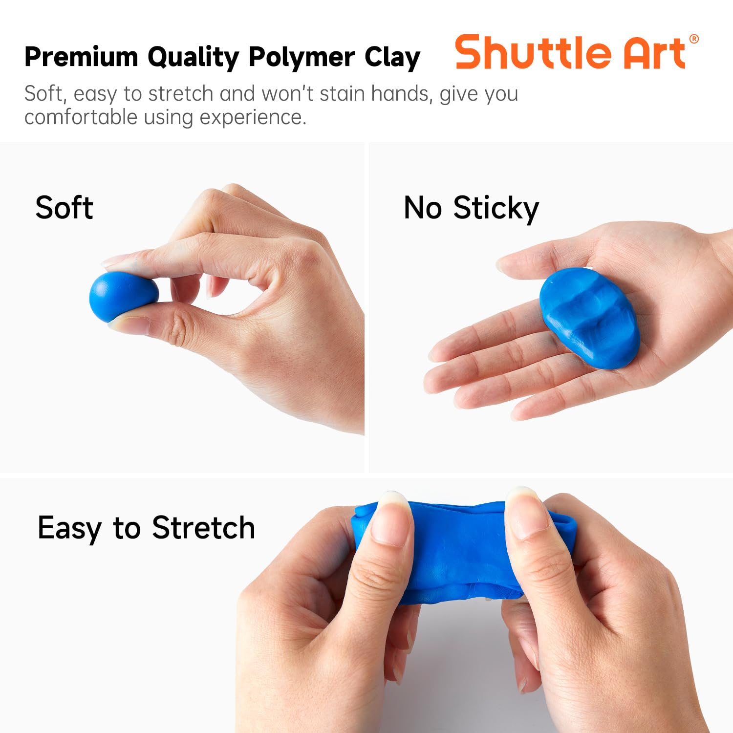 Polymer Clay, Shuttle Art 57 Colors Oven Bake Modeling Clay, Creative Clay Kit with 19 Clay Tools and 10 Kinds of Accessories, Non-Toxic, Non-Sticky, Ideal DIY Art Craft Clay Gift for Kids Adultsā¦
