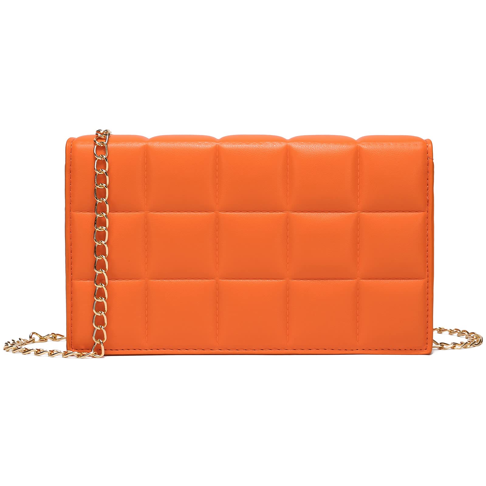 YIKOEE Mini Purse for Women with Removable Chain (Orange)