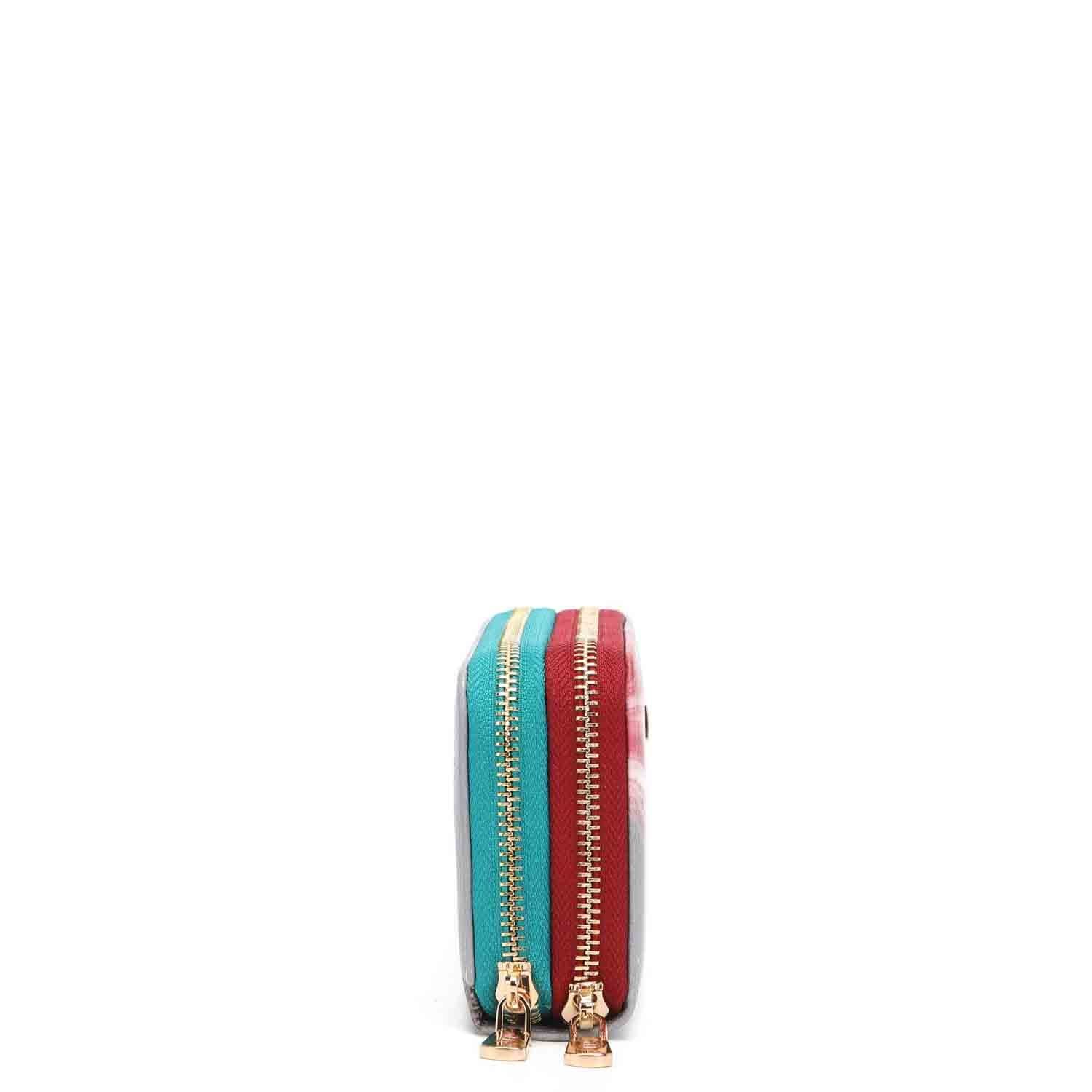 Nicole Lee NIKKY DOUBLE ZIPPER WALLET-Multicolor,RFID Blocking Technology