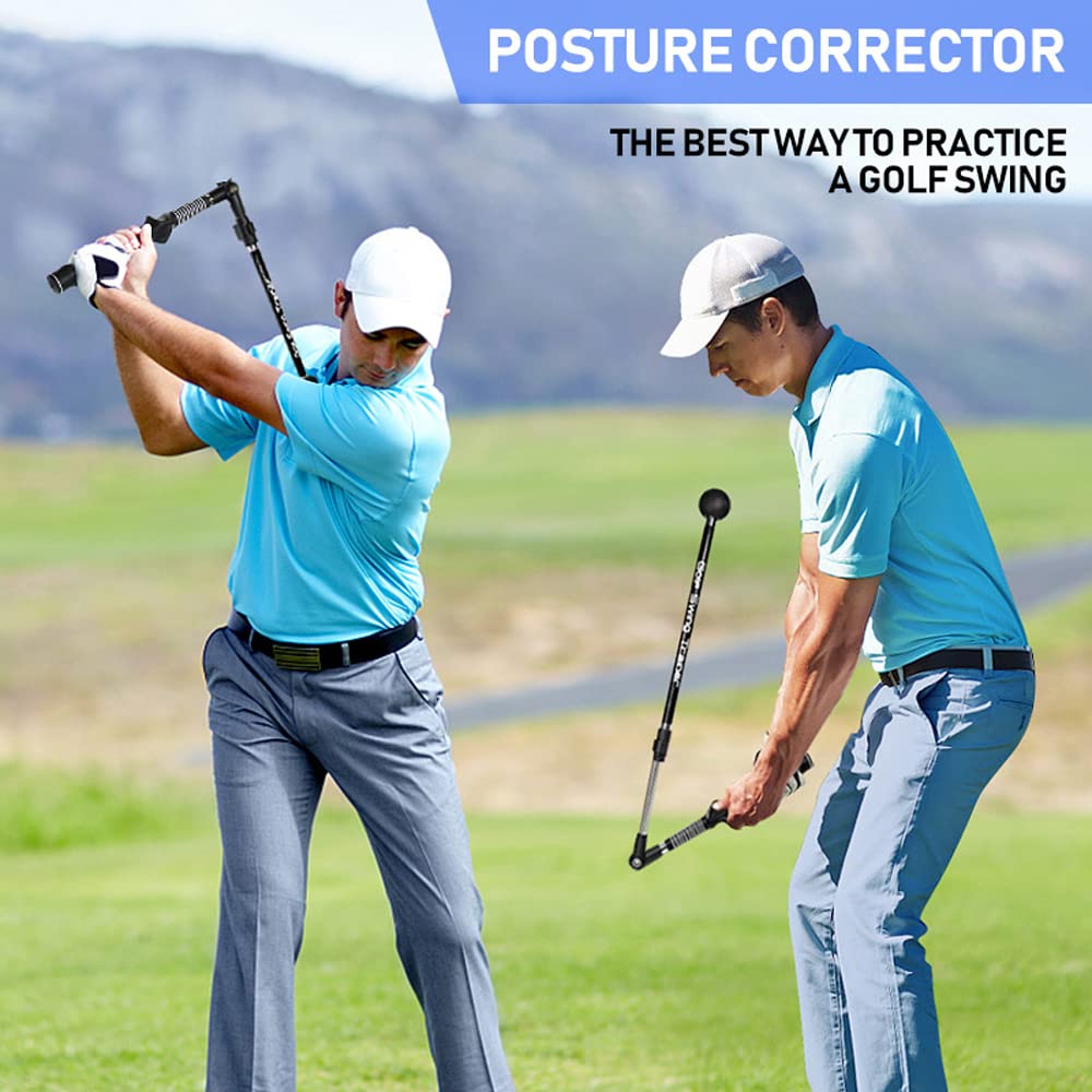 STONESTAR Golf Swing Trainer, Angle Adjustable Golf Swing Master Foldable Golf Swing Trainer Aid Stick, Golf Training Aid to Improve Hinge, Forearm Rotation, Shoulder Turn (Blue, Right Hand)