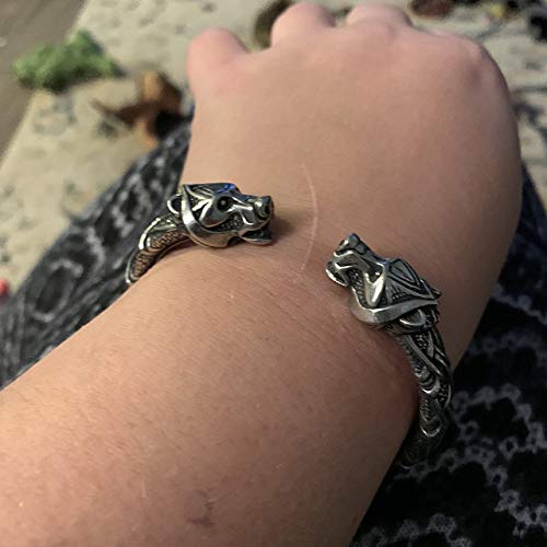 qianji Viking Bear Bracelet Wolf Bangle Cuff Wristband Jewelry (7)