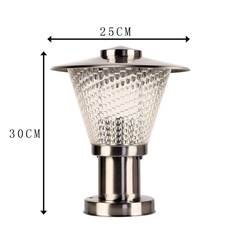 Pcqre Modern Minimalist Creative Lawn Lamp Outdoor Lighting Column Lamp Courtyard Waterproof Decoration Post Lamp Home Garden Stainless Steel Anti-Rust Pillar Light E27