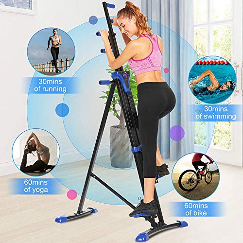 The ONLY Vertical Climber Machine Combined Resistance Training and High-Intensity Cardio for Home, More Than 350 lbs Weight Capacity,Full Body Stair Climber,Home Gym Exercise Machine (Blueblack)