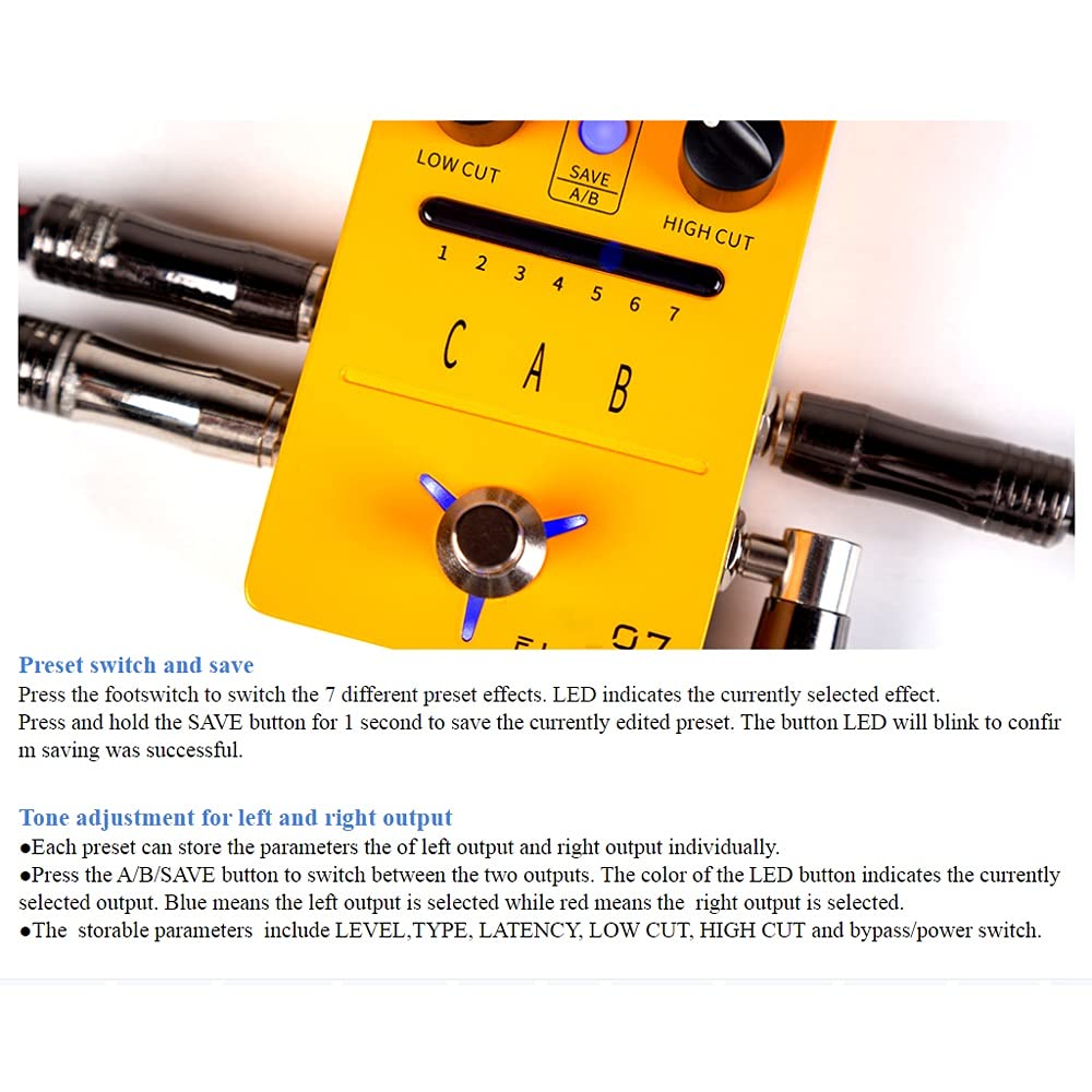 ZYZMH FS07 IR Cabinet Simulation Pedal Cab Simulation Guitar Effects Pedal Impuse Response Loader