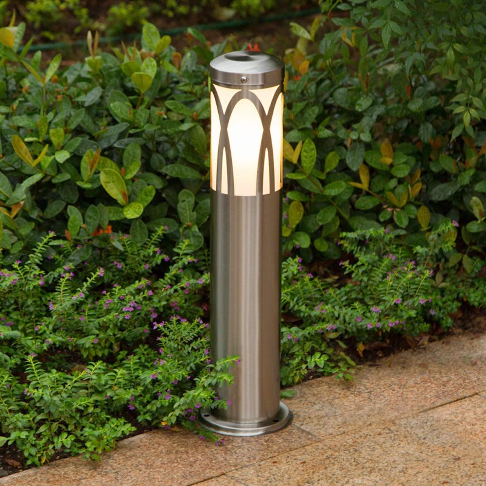 Pcqre Modern Stainless Steel Landscape Light IP54 Outdoor Acrylic Lawn Lamp Backyard Path Light Home Garden Waterproof Grass Lamp E27 Creative Street Light