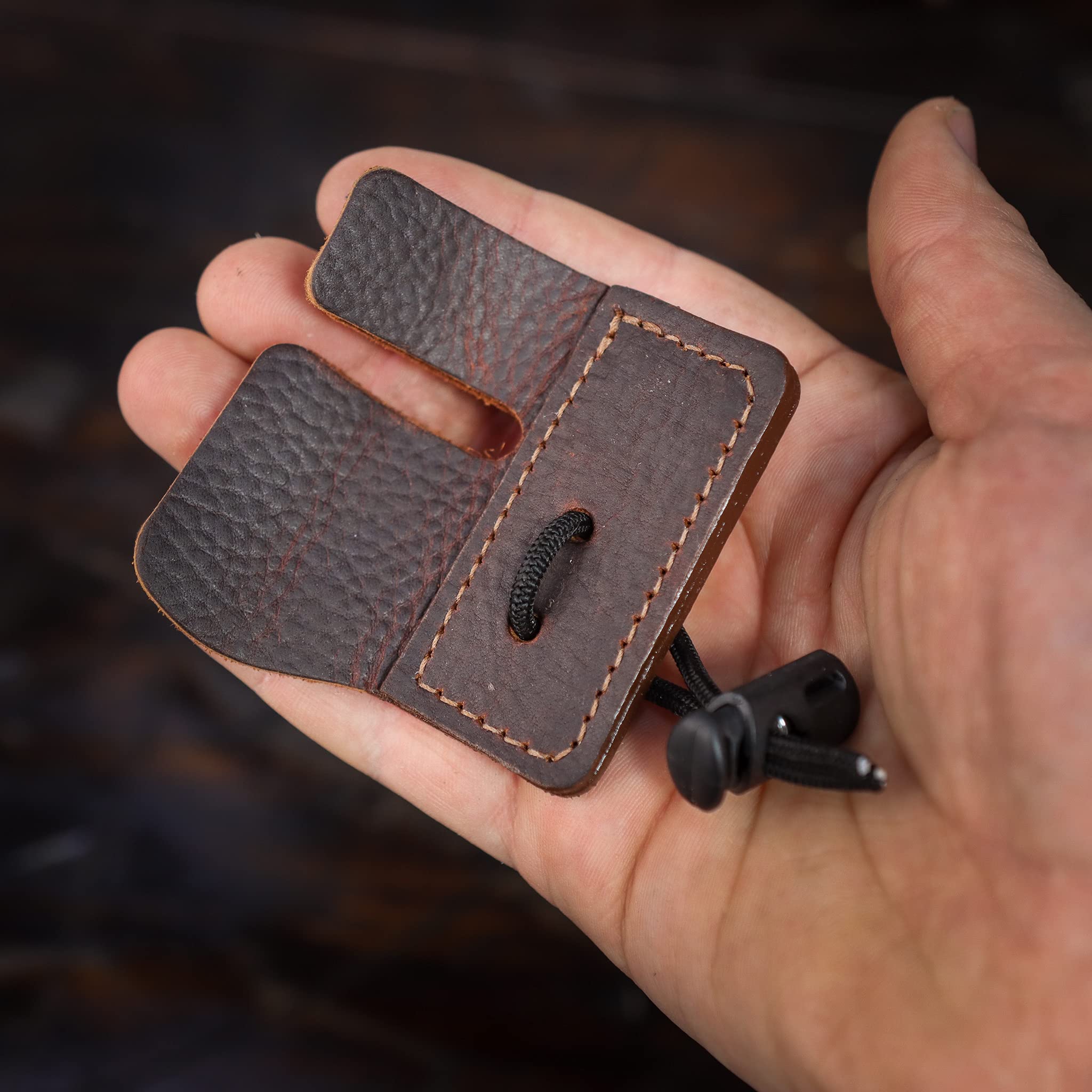 Shatterproof Archery Split Finger Archery Shooting Tab | Real Leather | Made in USA (Right Hand Chrome Tan)
