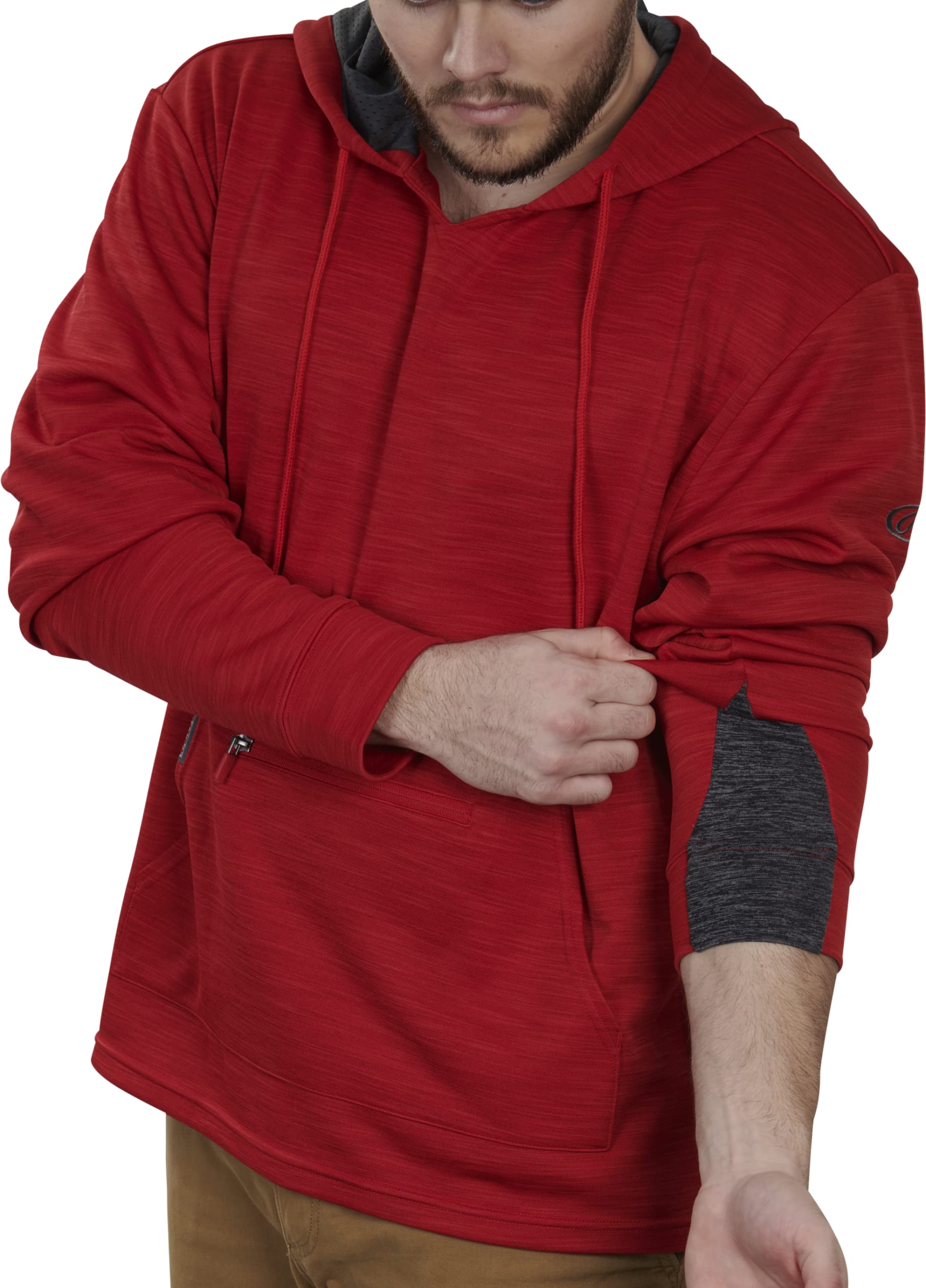 Rawlings Adult Brushed Performance Fleece Hoodie Series, Scarlet Red, XX-Large