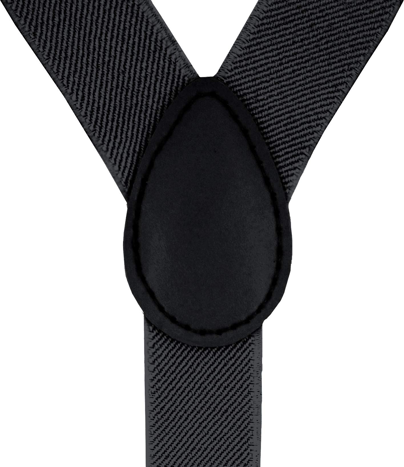 NAVISIMA Adjustable Elastic Y Back Style Suspender With Strong Metal Clips, Black (1 PK)