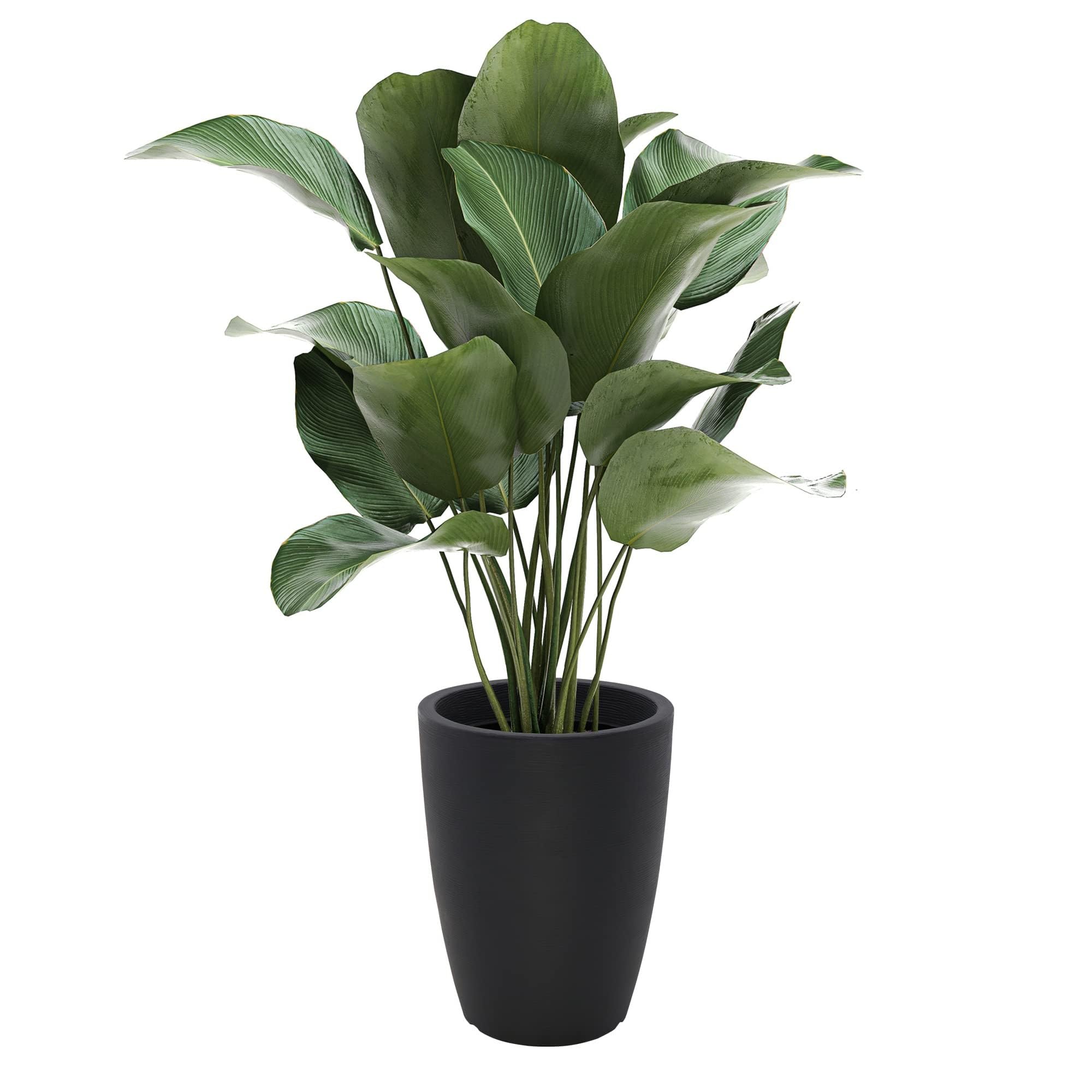 Tramontina Thai Planter, Plant Pot, Tall Planter, Modern Groove Structure, Weatherproof, Anthracite, Diameter 36 x Height 48 cm, Volume 30 litres