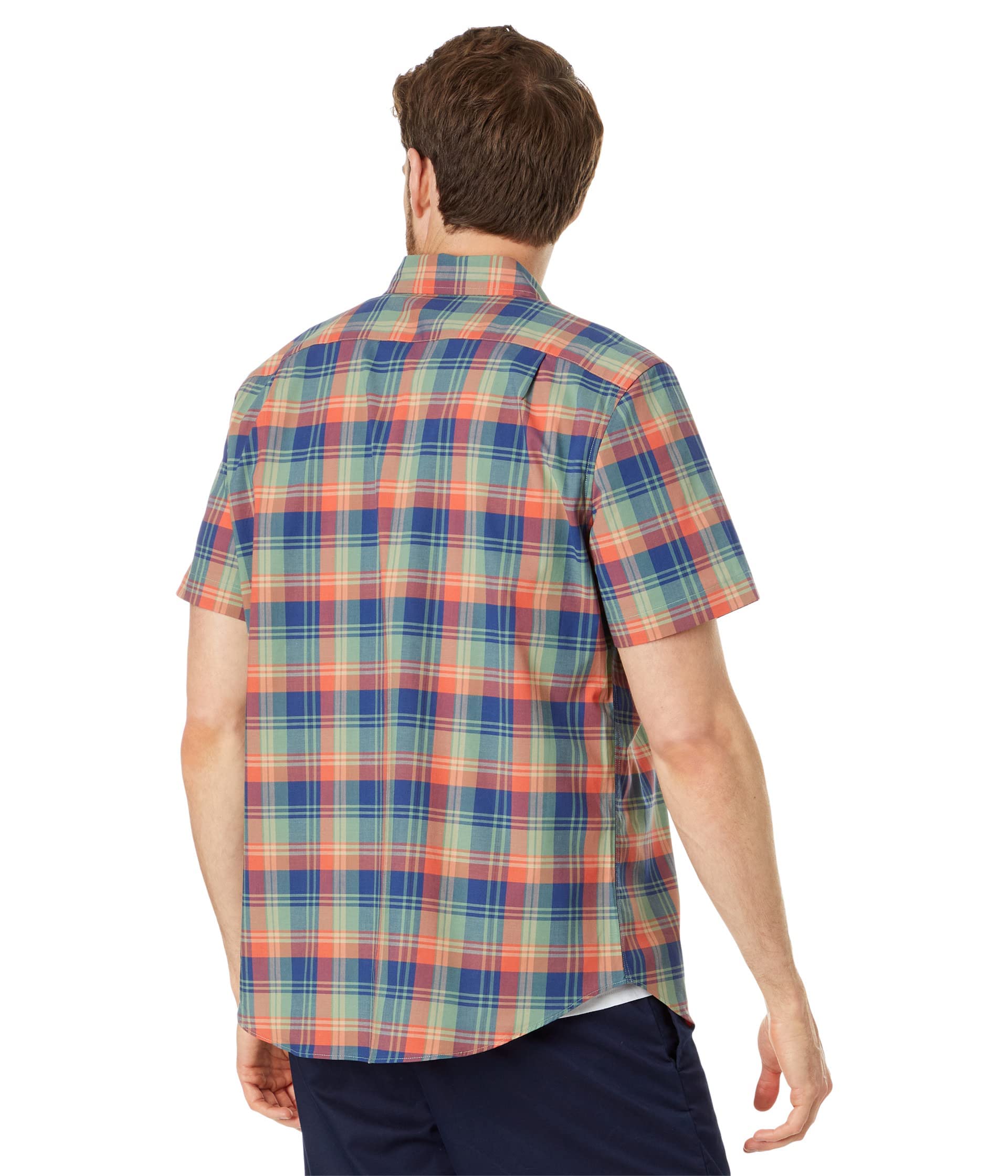 Nautica Men's Sustainably Crafted Plaid Short-Sleeve Shirt, Dark Ivy, Medium